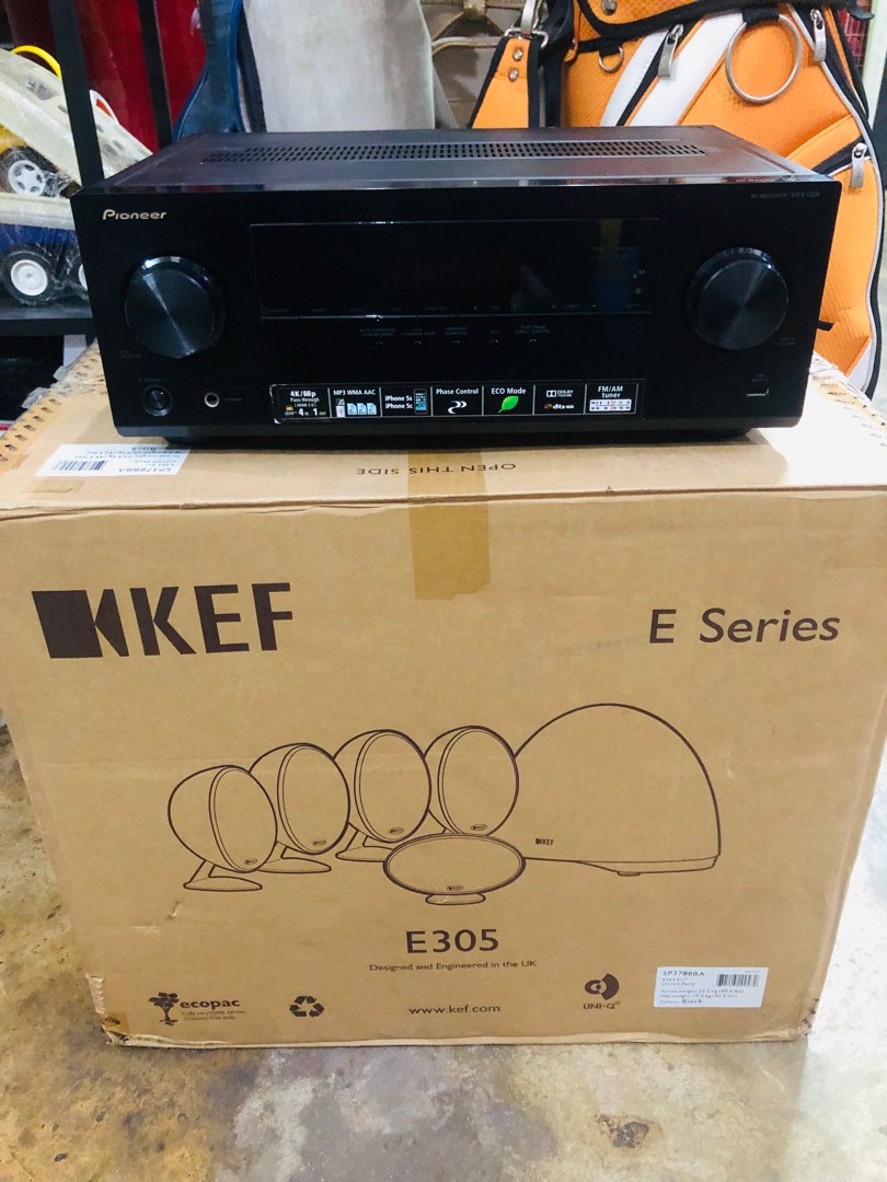 KEF E305 5.1 SURROUND SPEAKER PACKAGE With PIONEER VSX-329K Amplifier, Audio, Soundbars ...