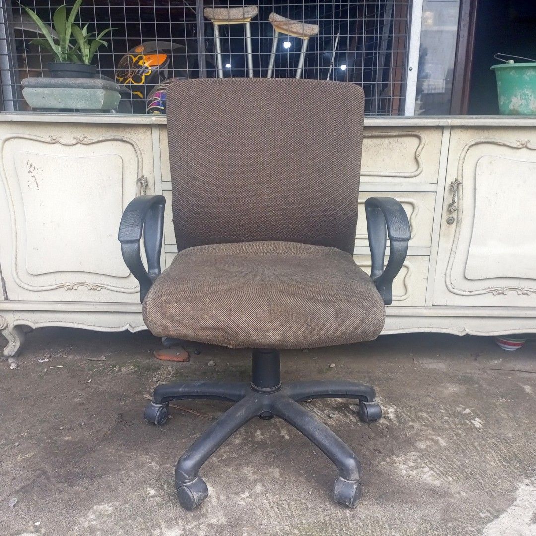 Kursi Kantor/Belajar Hidrolik Cover Kain Tebal Warna Coklat - Hydraulic ...