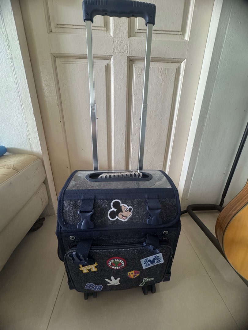 Mickey Mouse Rolling Suitcase with Detachable Bag, Hobbies & Toys ...