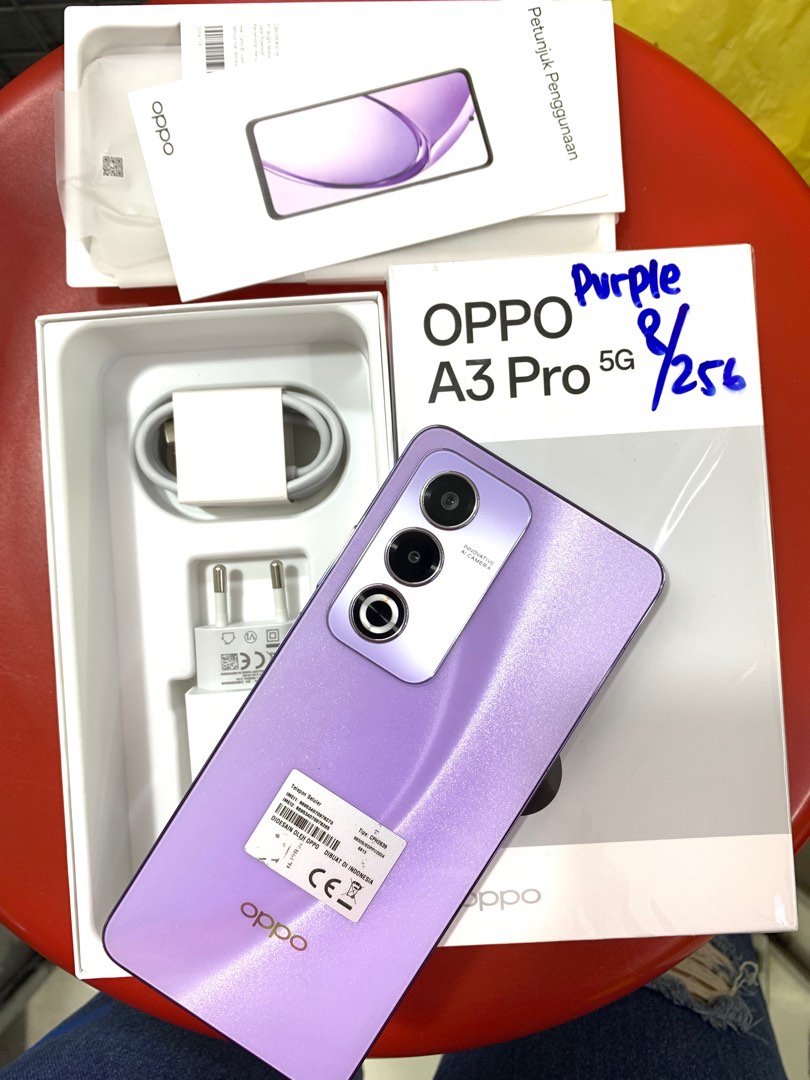 Oppo A3 pro 5G 8/256 ungu lengkap masih garansi, Telepon Seluler ...