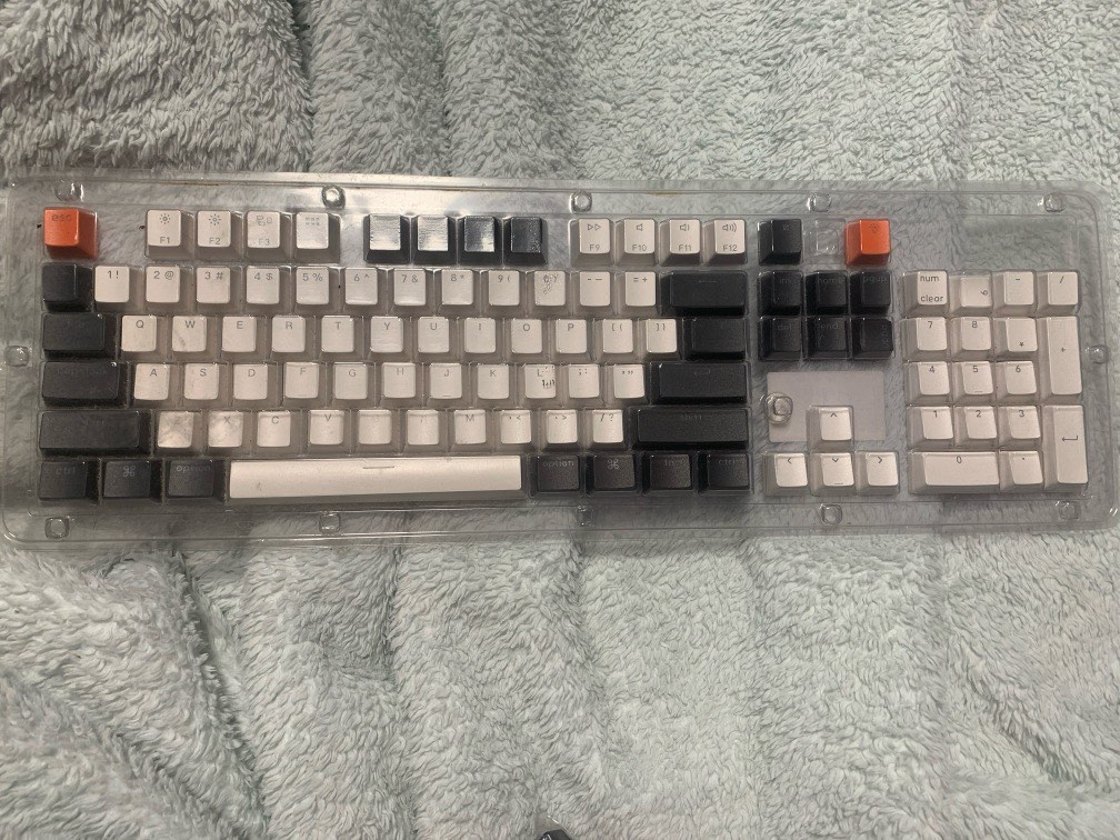 orange, black, and white keycaps & white and pink ver. , Computers ...