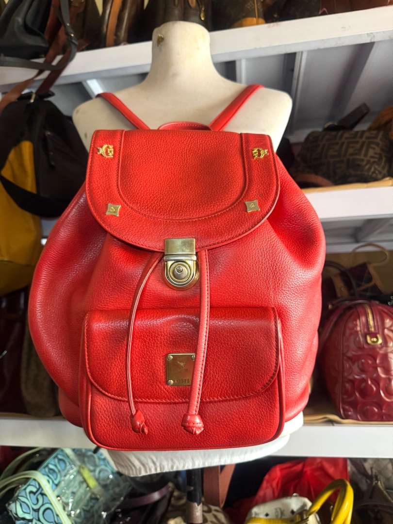 Original preloved MCM Germany leather Backpack, Women's Fashion, Bags ...