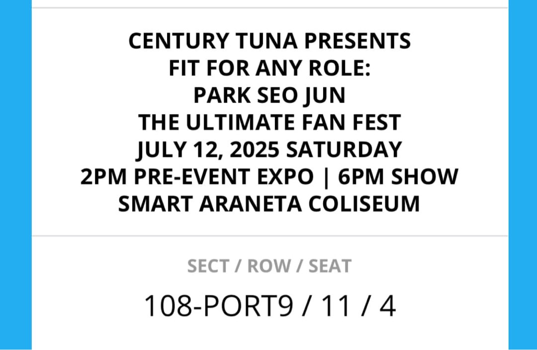 Park Seo Jun @ Araneta Coliseum, Tickets & Vouchers, Event Tickets on Carousell