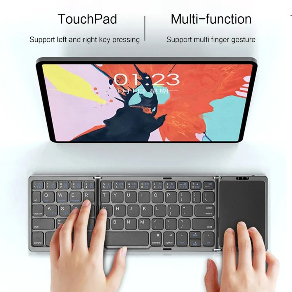 Portable Mini Folding Wireless Bluetooth Keyboard B089 64 Keys Wireless ...