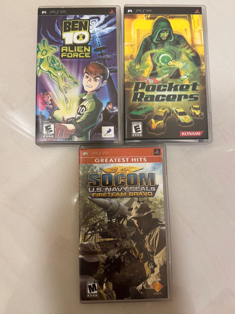 PSP Games:- Rocket Racers, Ben 10 Alien Force, SOCOM U.S Navy Seals ...