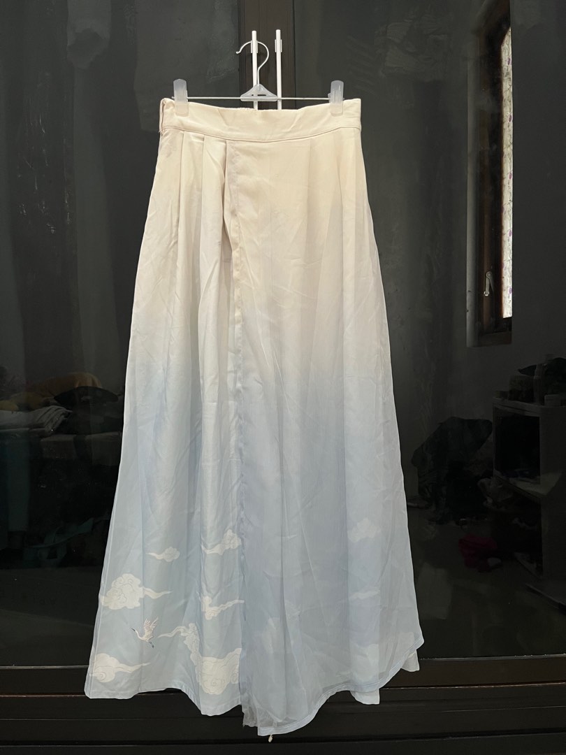 RARE kulot wide leg megar gradasi kombinasi tile broken white baby blue ...