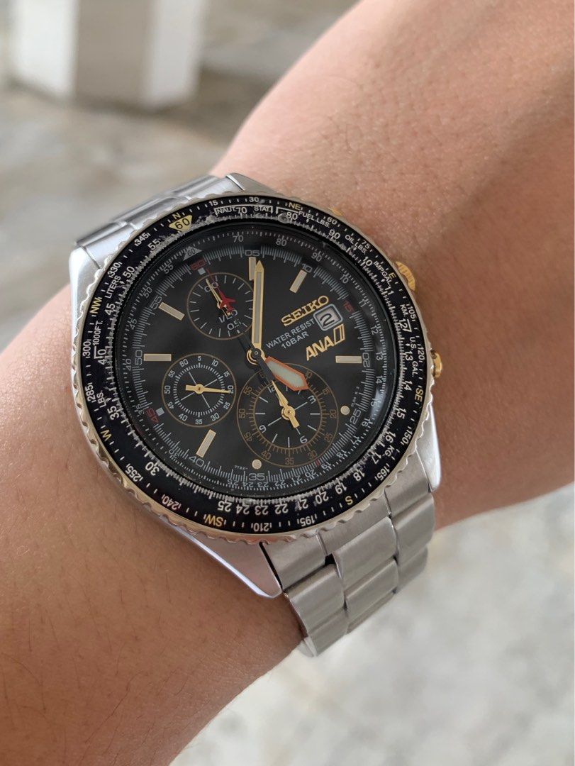 SEIKO Flightmaster Pilot 7T92-0CF0 ANA (collabs with Nippon Airways ...