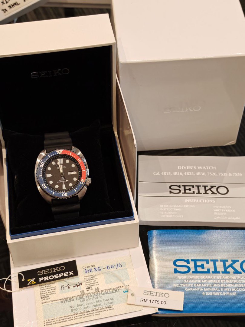 Seiko Prospex Turtle Pepsi Fullset Srp779k1, Men's Fashion, Watches ...