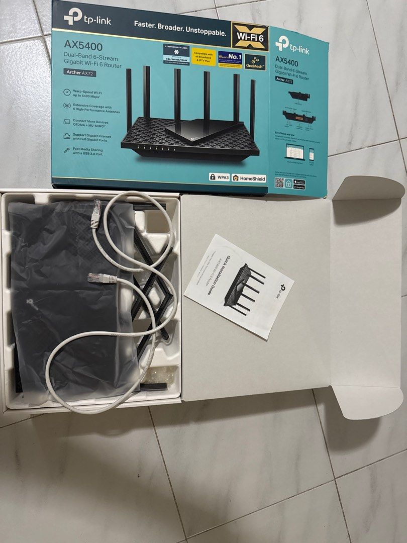 TP-Link AX5400 Dual-Band Gigabit Wi-Fi 6 Router (perfect condition with ...