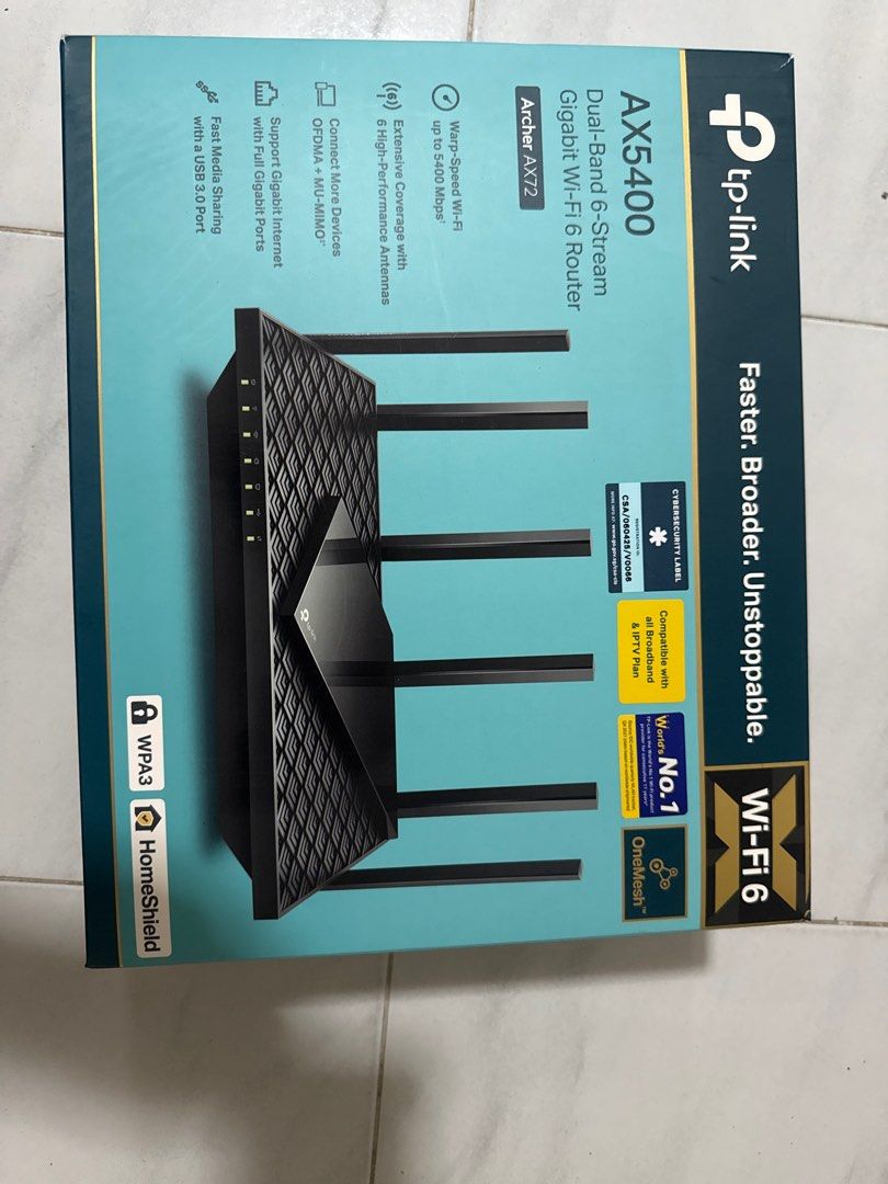 TP-Link AX5400 Dual-Band Gigabit Wi-Fi 6 Router (perfect condition with ...