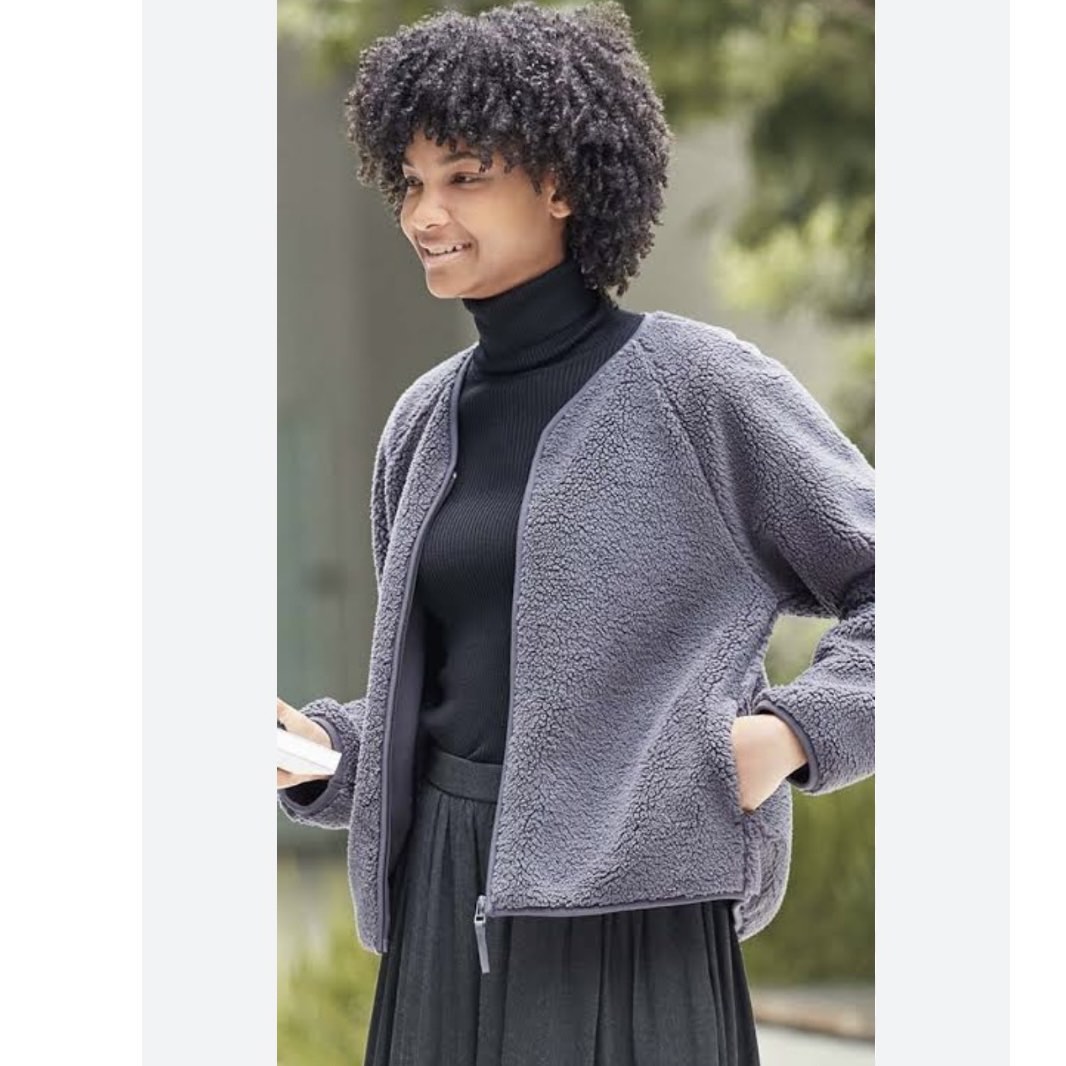 UNIQLO pile lined jacket, Women's Fashion, Coats, Jackets and Outerwear ...