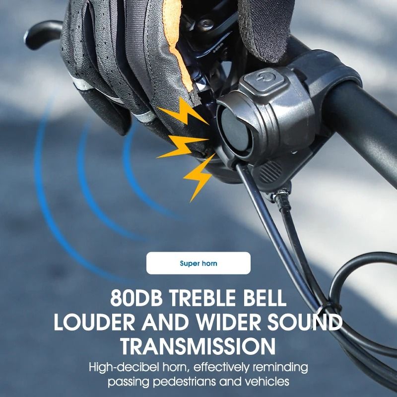 WEST BIKING Bicycle Electric Bell USB Charging Speaker Safety Warning ...