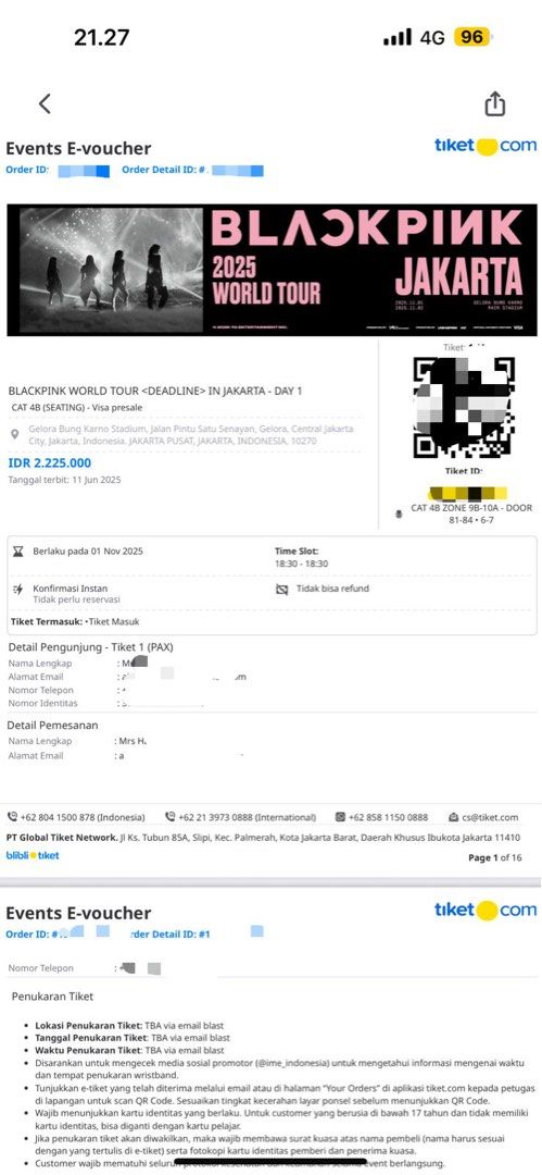WTS WTB Tiket Blackpink World Tour in Jakarta 2025, Barang Yang Dicari di Carousell