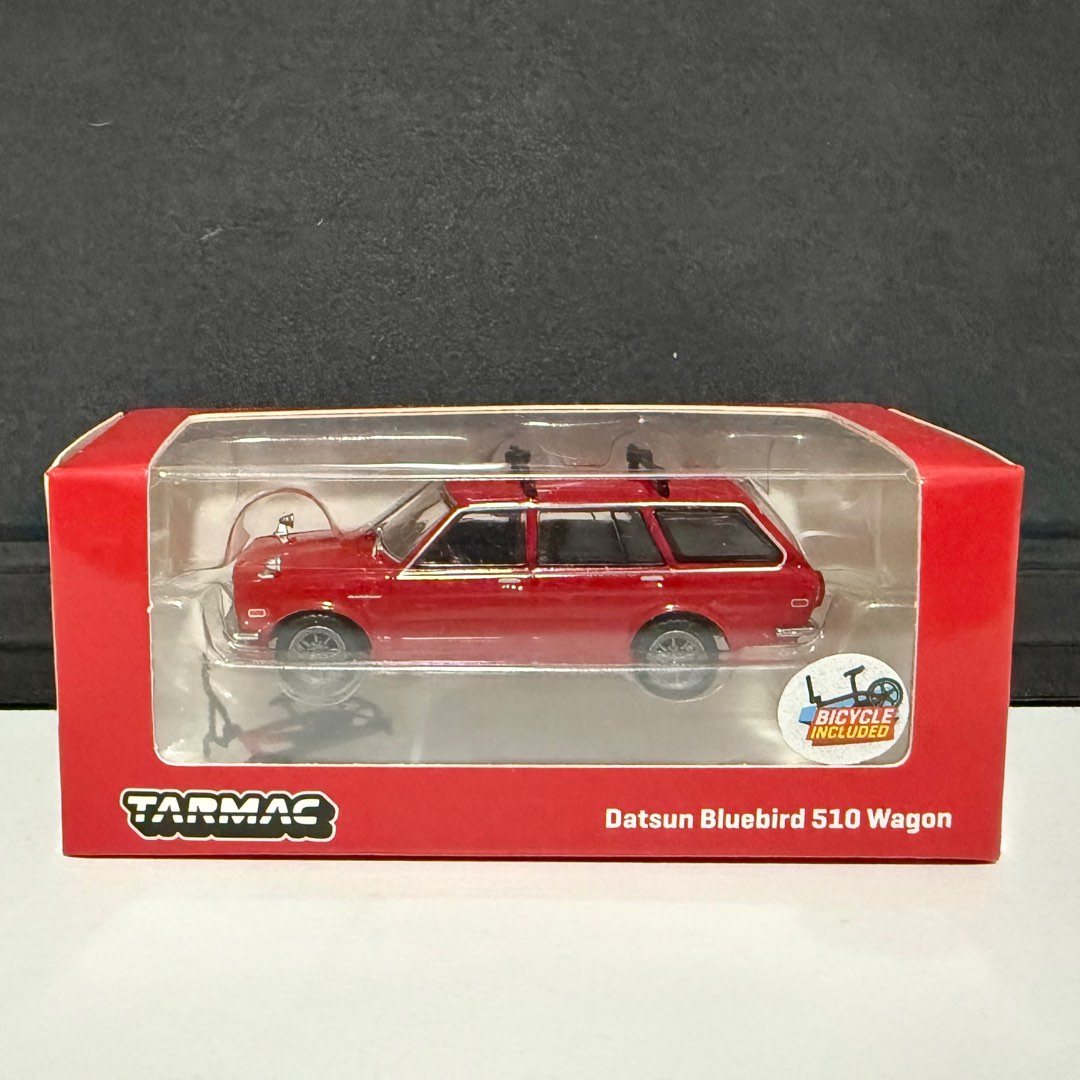 1/64 Tarmac Datsun Bluebird 510 Wagon with bicycle rack and bicycle not ...