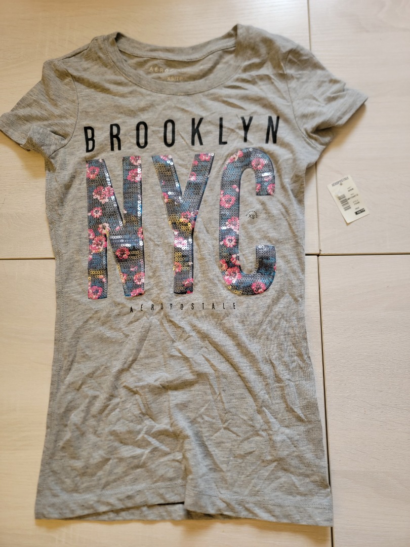 AEROPOSTALE T-SHIRTS grey color with Brooklyn NYC logo size XS, 兒童＆孕婦用品 ...