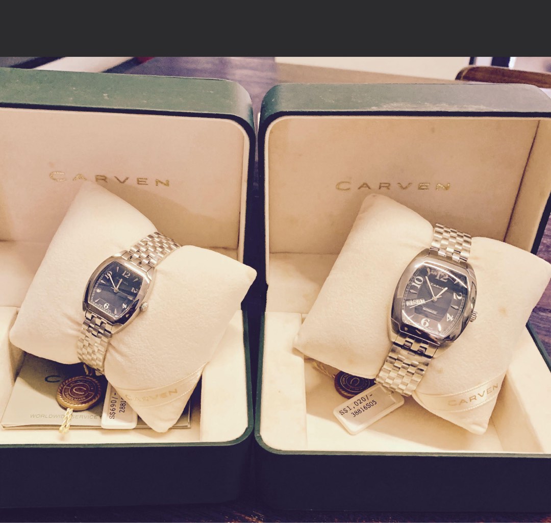Carven couple watch with box, Luxury, Watches on Carousell
