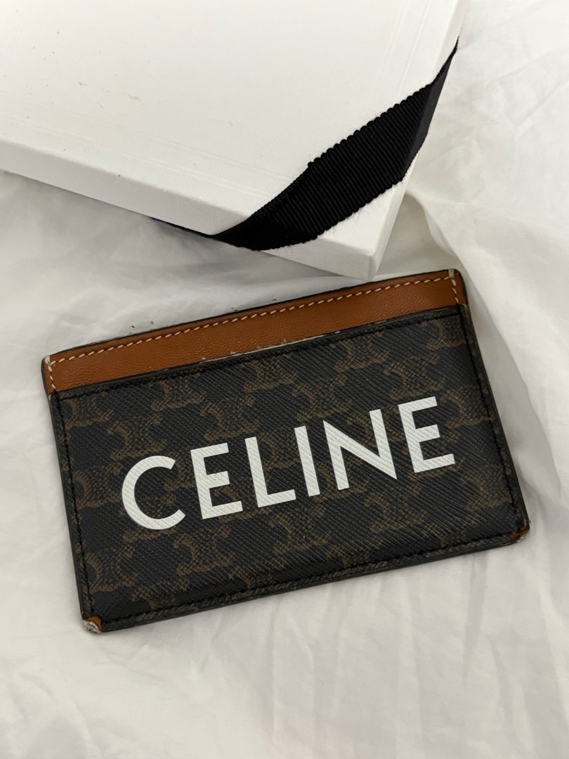CELINE CARD HOLDER IN TRIOMPHE CANVAS WITH CELINE PRINT, Women's Fashion, Bags & Wallets ...
