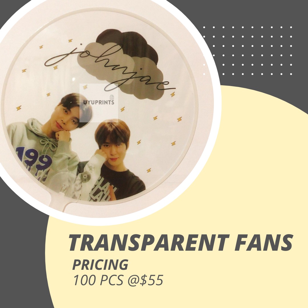 Customised Handheld Transparent Fans, Hobbies & Toys, Memorabilia ...