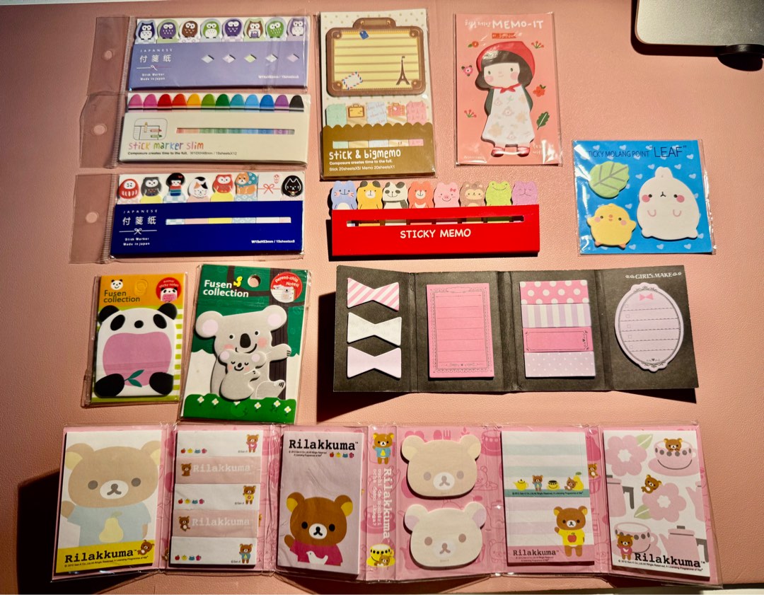 Cute Sticky Notes Set - Rilakkuma, Fusan, and More!, Hobbies & Toys ...