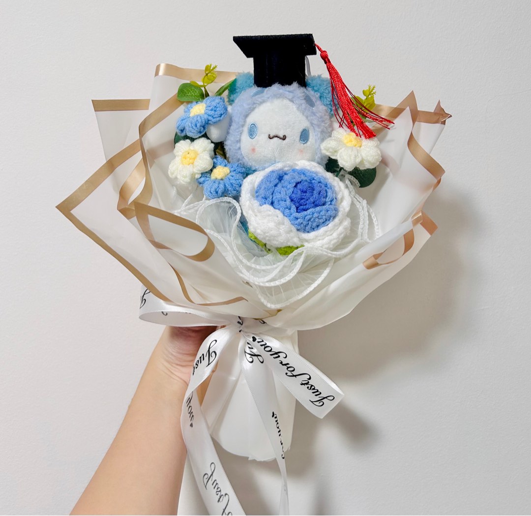 [GRAD SALES] Sanrio Cinnamoroll Crochet Flower Bouquet Graduation Gift ...