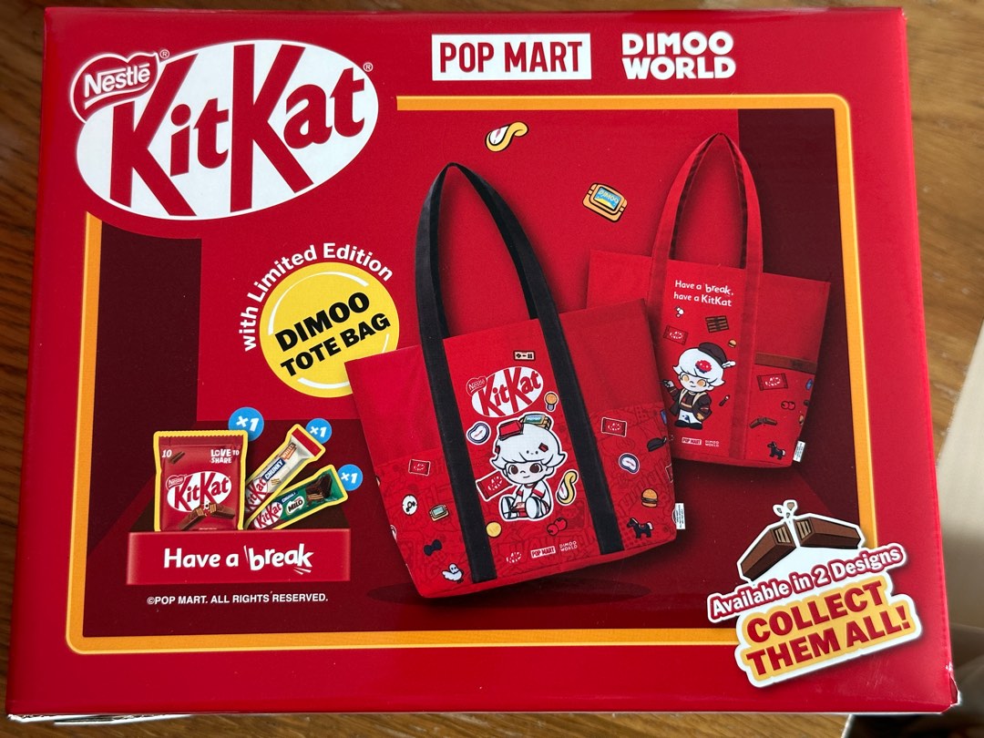 KitKat x Popmart Dimoo tote bag, Hobbies & Toys, Toys & Games on Carousell