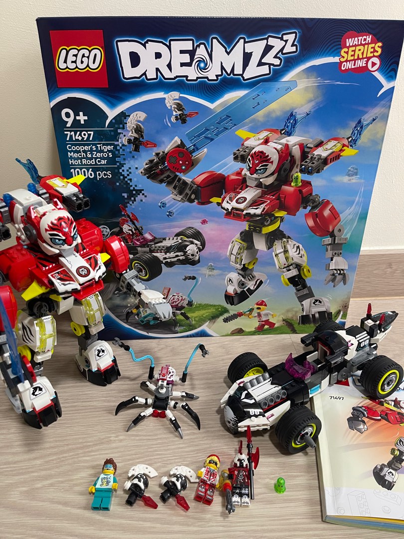 Lego Dreamzzz 71497 Cooper’s Tiger Mech & Zero’s Hot Rod Car [2025 ...