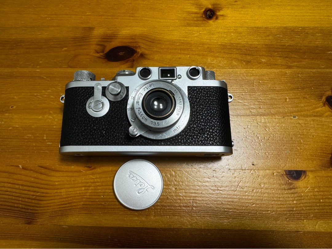 Leica iiif red dial + elmar 35mm f3.5, 攝影器材, 鏡頭及裝備 - Carousell