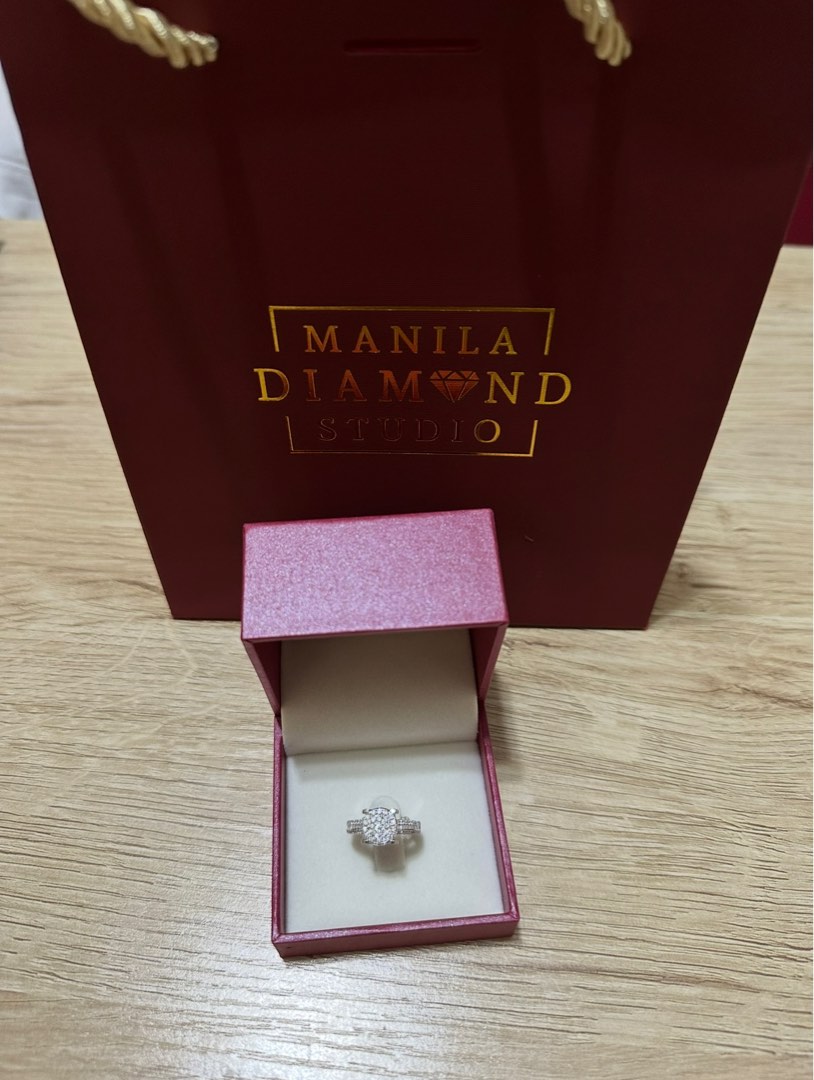 Manila Diamond Studio 14K White Gold Round Shape with Diamonds Ring ...