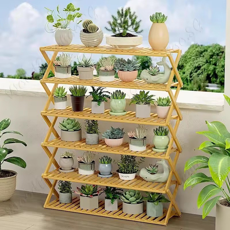 Plant Racks Wooden Shelf Rack | Flower Pots Hanger Rack | Outdoor ...