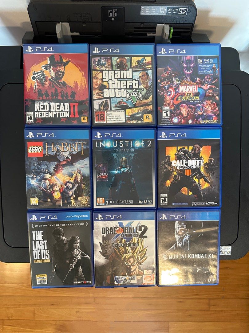 PS4 game Red dead redemption 2 / GTA V / Marvel vs Capcom / Lego hobbit ...