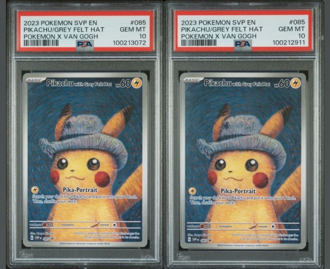 PSA 10 PIKACHU VAN GOGH / GREY FELT HAT PIKACHU #85, Hobbies & Toys ...