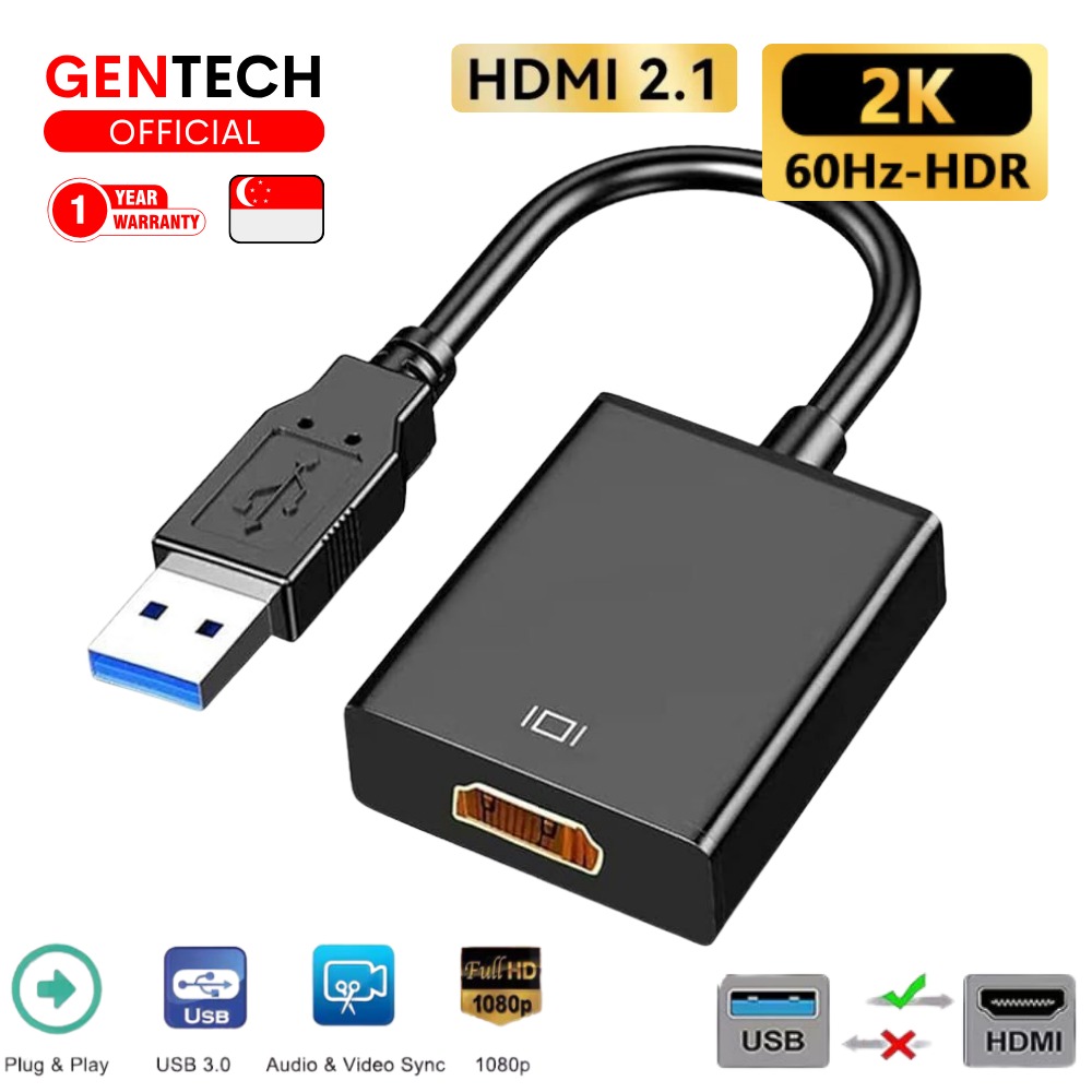 SG GENTECH USB 3.0 to HDMI VGA Adapter Converter for Projector Monitor ...