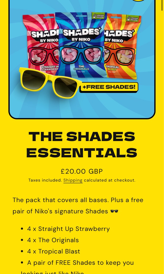 Shades by Niko Candy 糖果 sweets, 嘢食 & 嘢飲, 包裝食物&即食食物 - Carousell