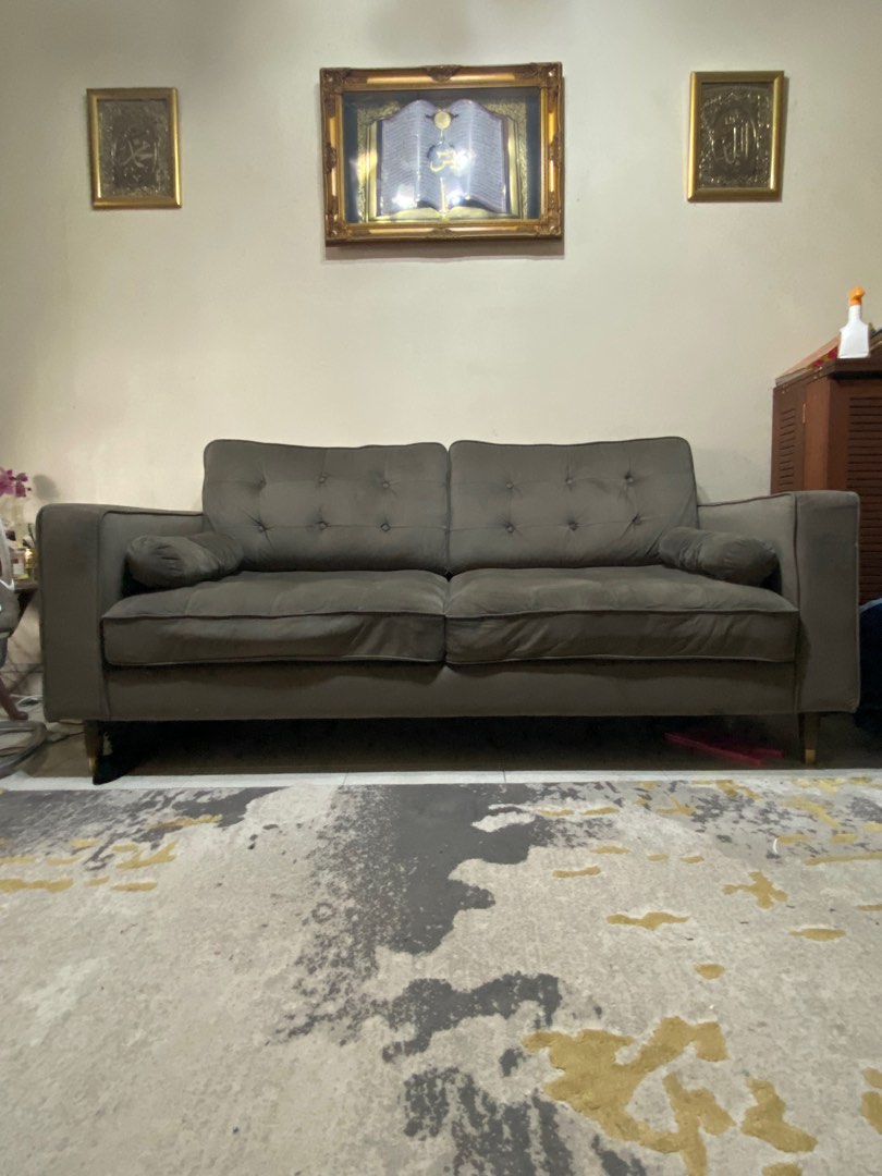 SSF Velvet Sofa 3 Seater, Furniture & Home Living, Furniture, Sofas on ...