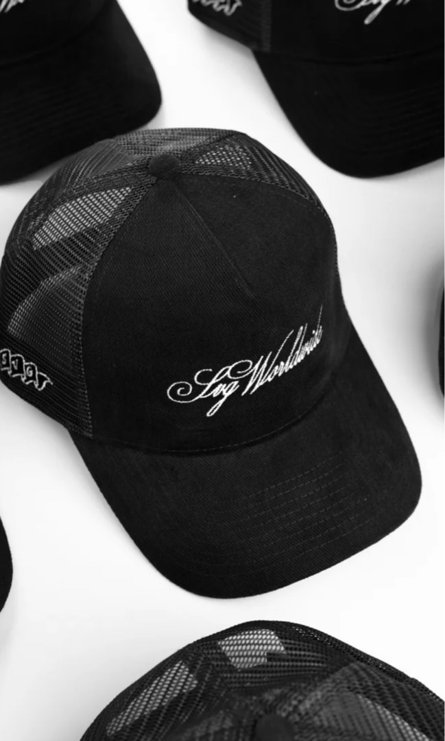 SVG Cursive Trucker Cap, Men's Fashion, Watches & Accessories, Cap ...