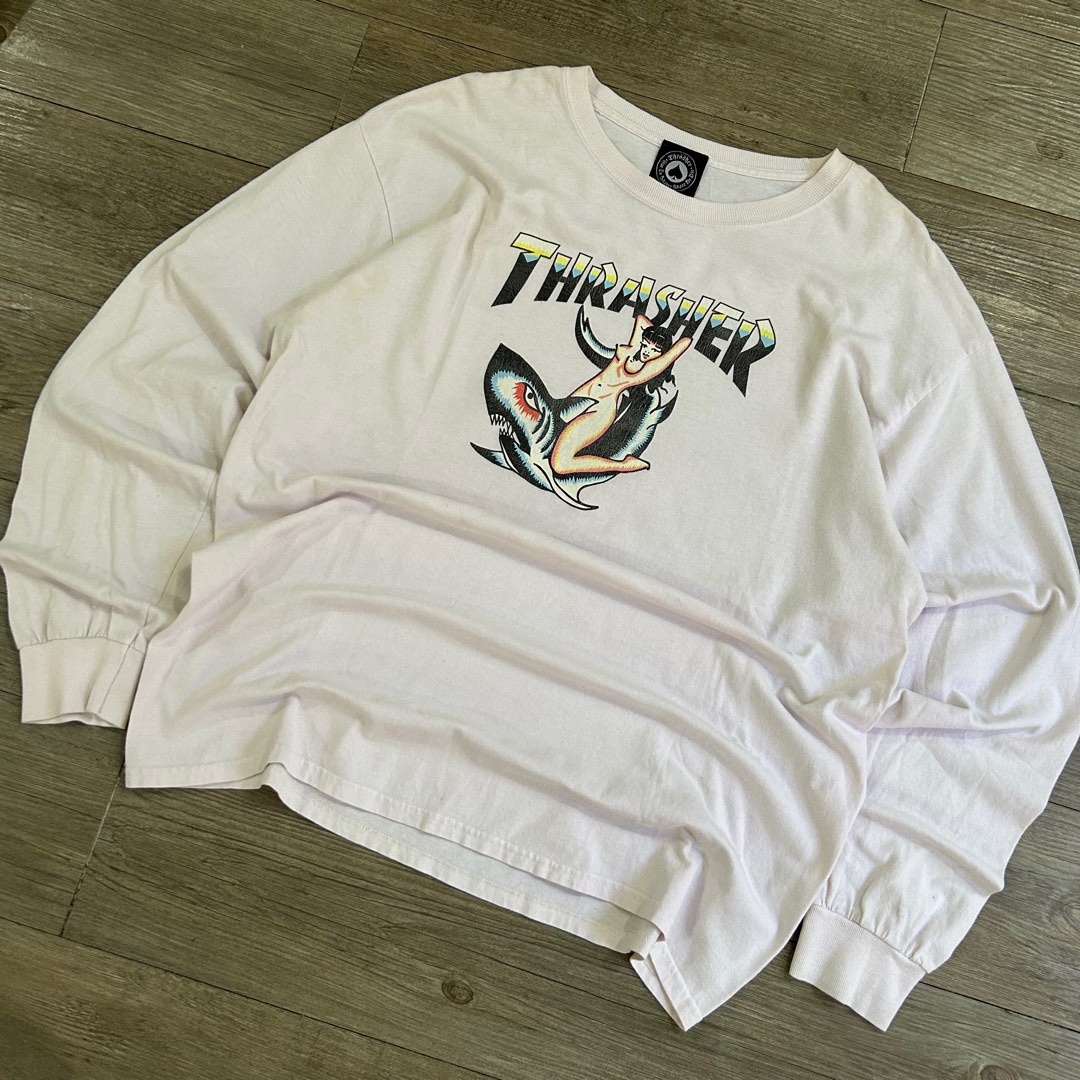 Vintage Thrasher Shark Girl, Men's Fashion, Tops & Sets, Tshirts & Polo ...
