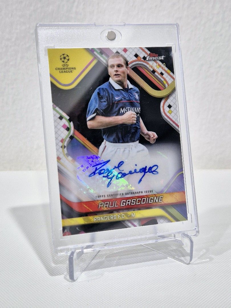 2024-25 Topps Finest Football UEFA Paul Gascoigne (Gazza) Rangers FC ...