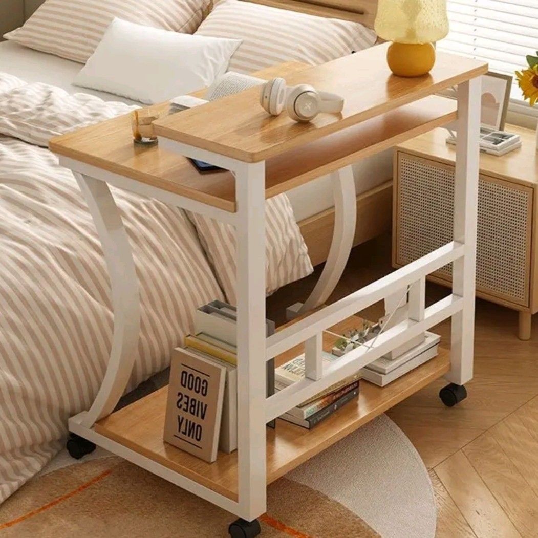 Adjustable Study Desk Trolley | Bedroom Laptop Table Cart | Side Work ...
