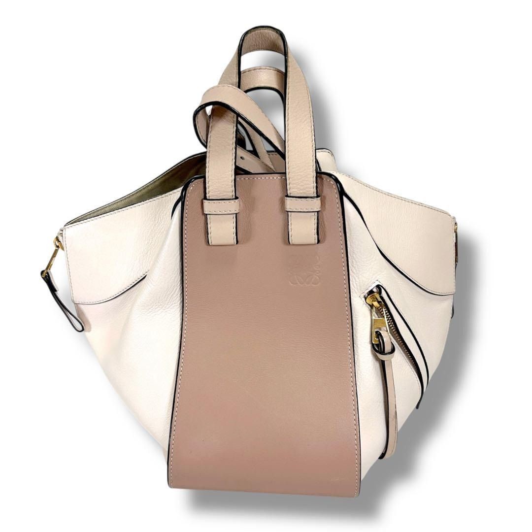 Authentic LOEWE Hammock 2-Way Shoulder Bag in Pink Beige w/ Certificate ...