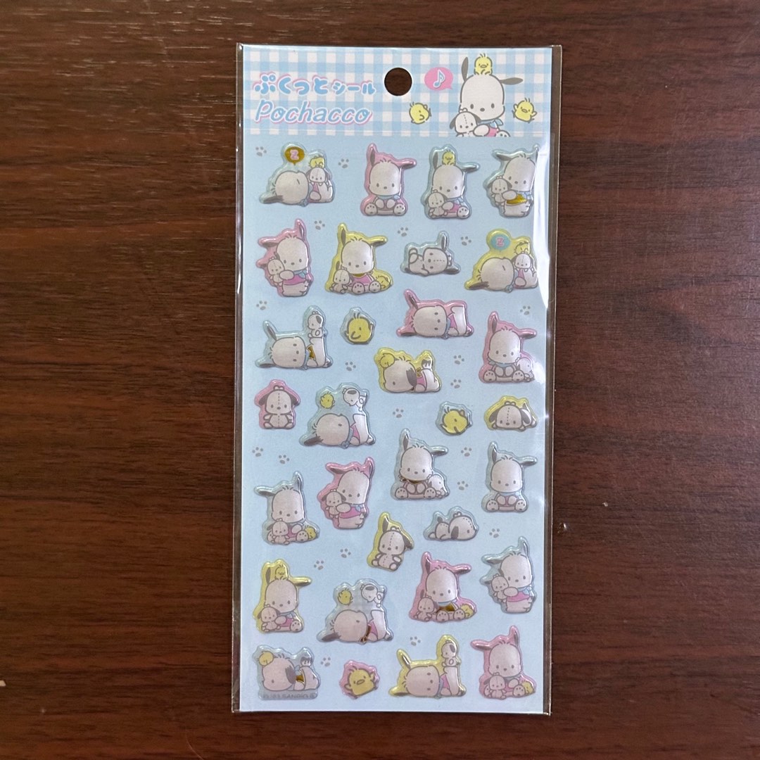 [Authentic] Sanrio Pochacco Sticker Sheet, Hobbies & Toys, Stationary ...