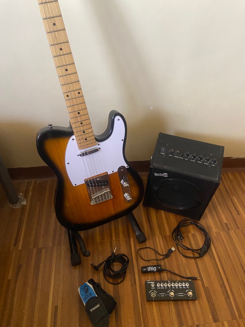 Beginner Friendly Fernando Telecaster Sunburst Electric Guitar complete ...