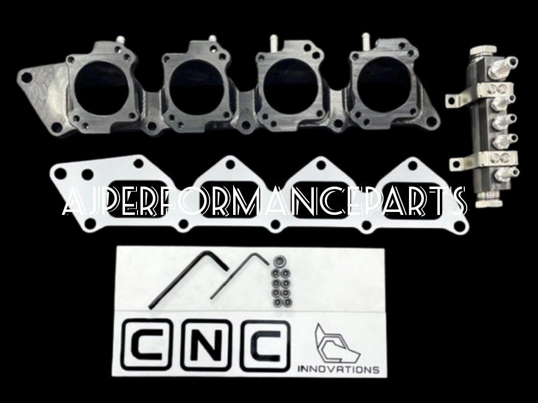 CNC INNOVATIONS BILLET ITB 4 THROTTLE ADAPTOR KIT SET ANODIZED BLACK ...