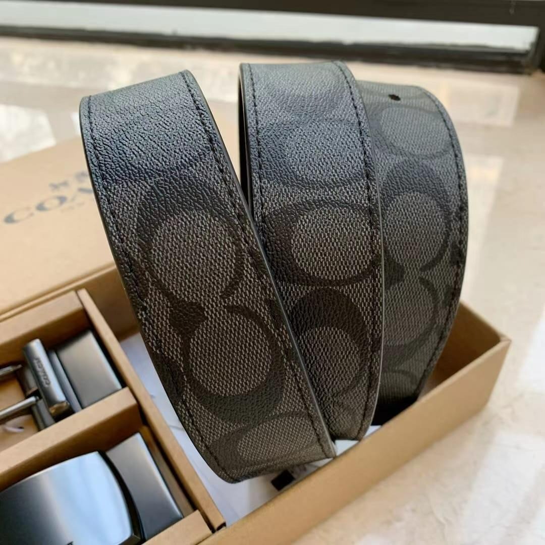 Coach Signature Belt with Buckle Set, Men's Fashion, Watches ...