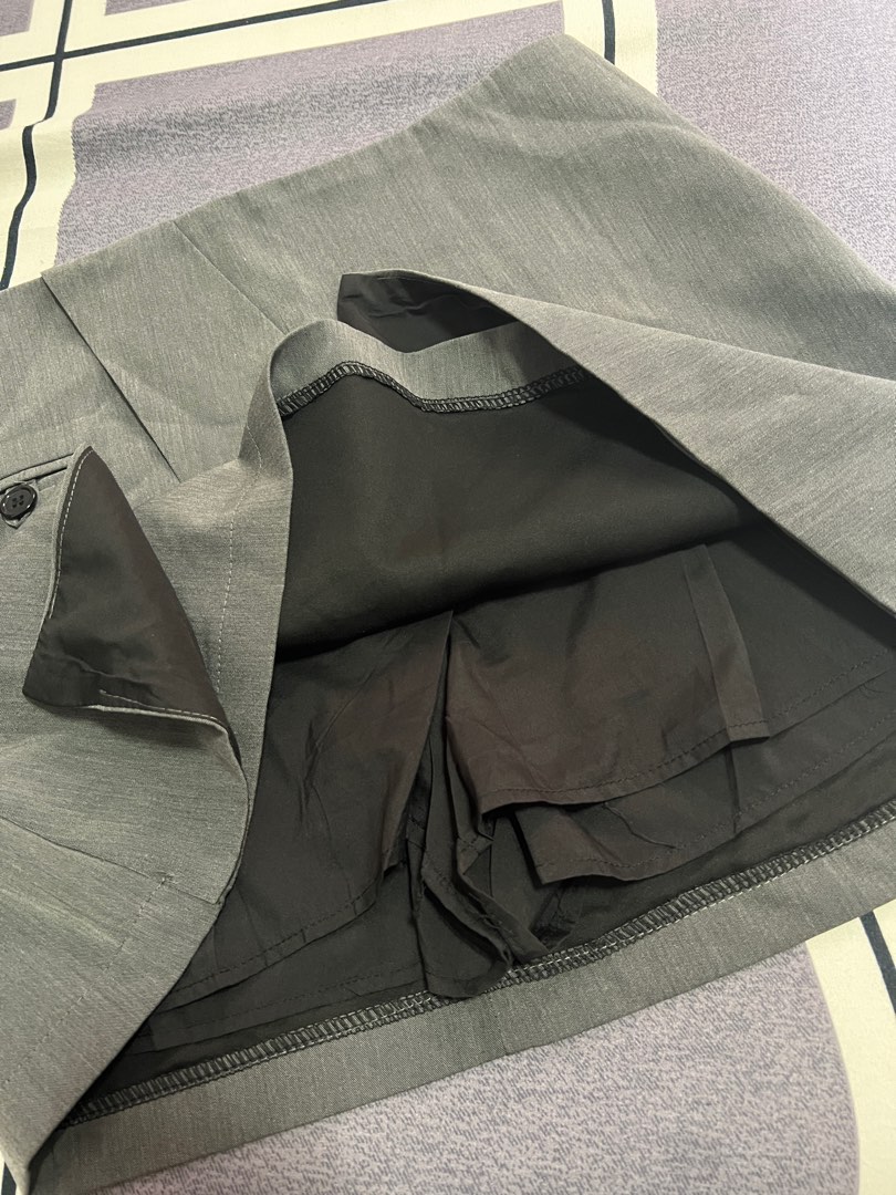 Grey Skort, Women's Fashion, Bottoms, Skirts on Carousell