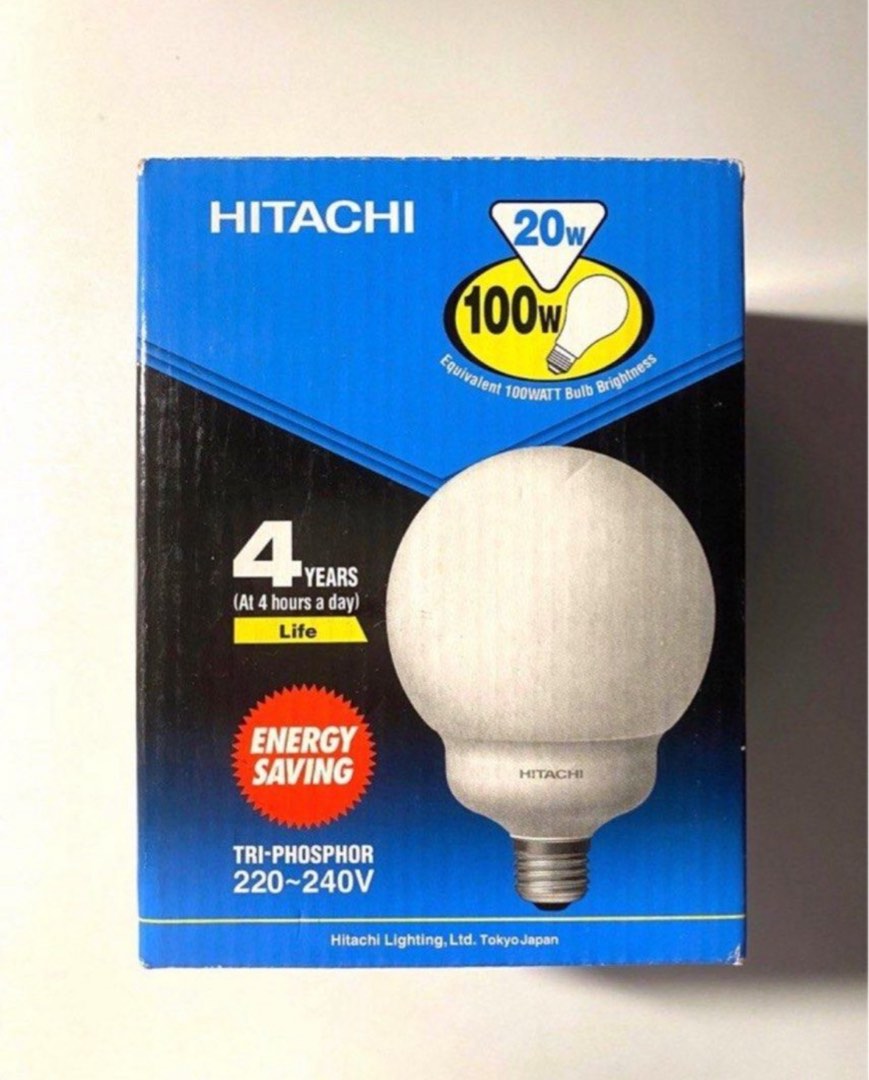 Hitachi Energy Saving Light Bulb Globe Lamp (new), Furniture & Home ...