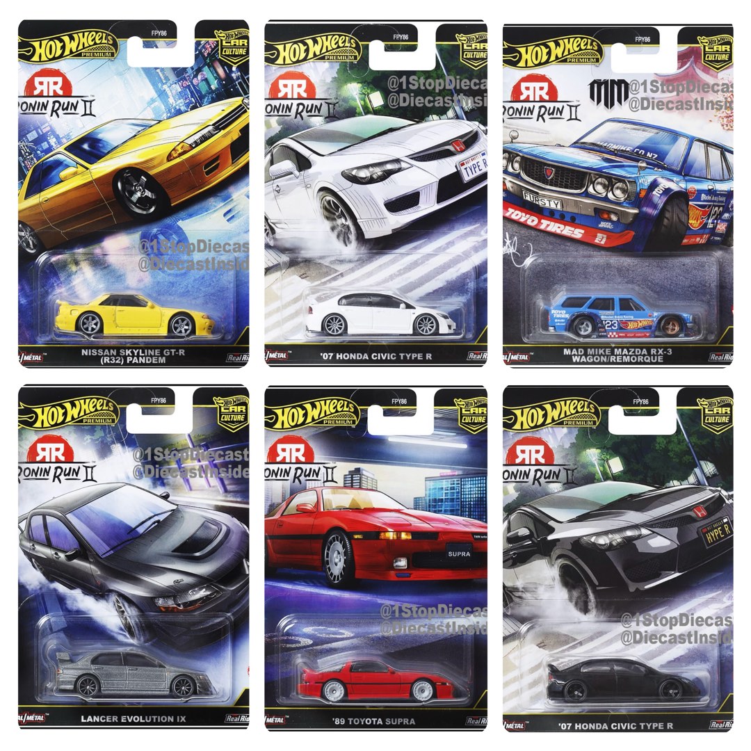 Hot Wheels Ronin Run 2 Nissan skyline gtr R32 pandem in yellow 07 Honda ...