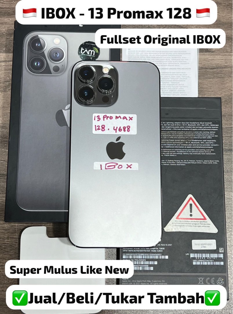 iphone 13 promax 128gb second ibox, Telepon Seluler & Tablet, iPhone ...