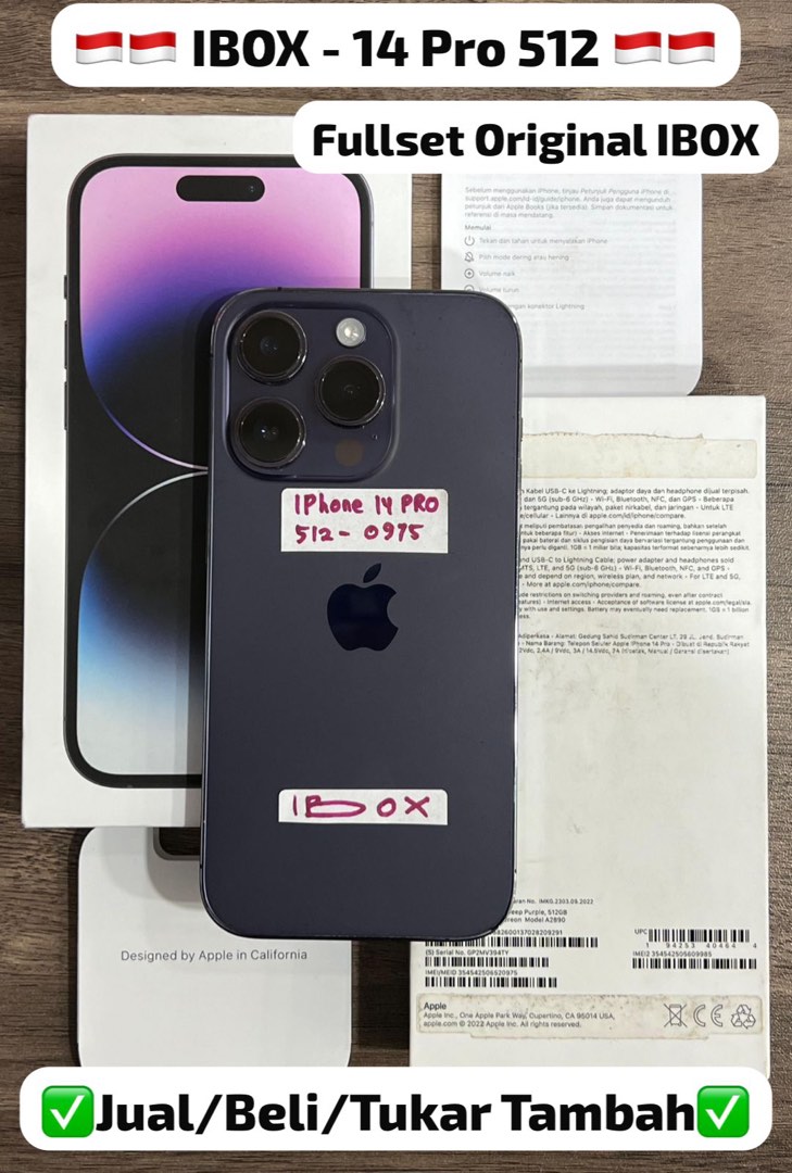 iphone 14 pro 512gb second ibox, Telepon Seluler & Tablet, iPhone ...