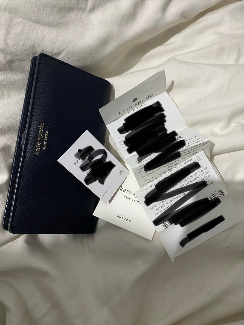 kate spade 100% ORI with receipt big long black wallet dompet besar not ...