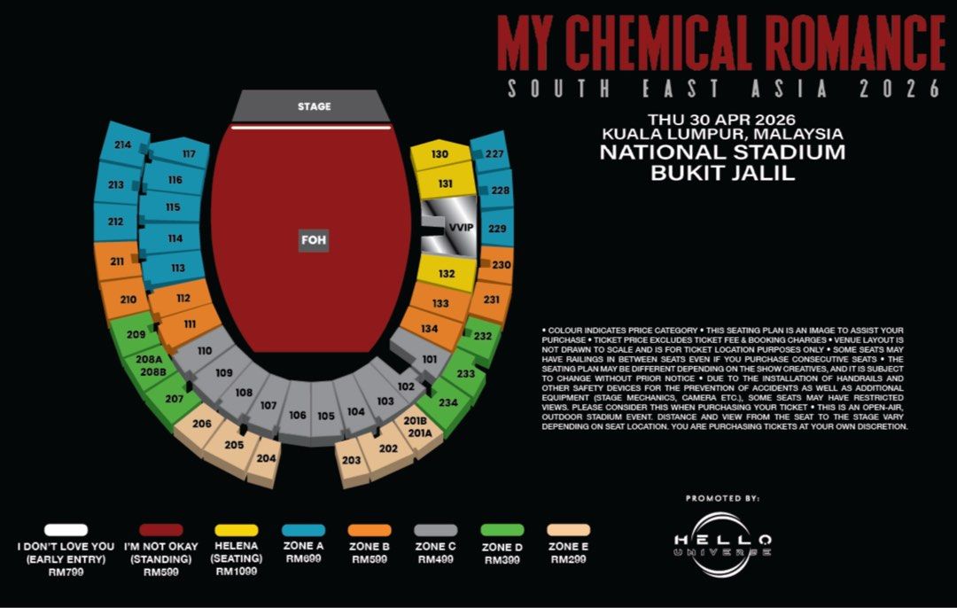 MCR Day 1 Kuala Lumpur Standing x 2 tickets, Tickets & Vouchers, Event Tickets on Carousell